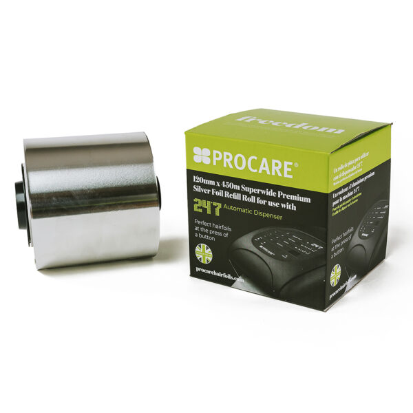 24*7 Premium Foil - SILVER 120mm x 450m Hairdressing Foil - Comfortel