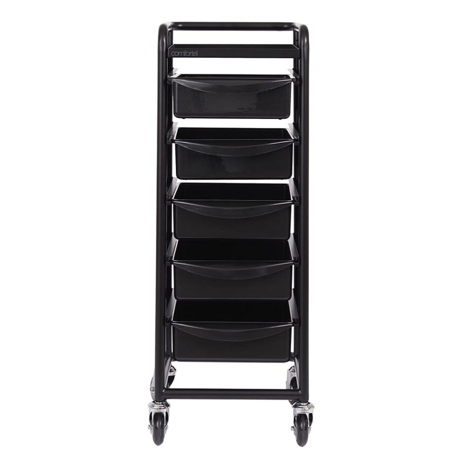 Workshop Deluxe 5 Tier Trolley Black | Comfortel