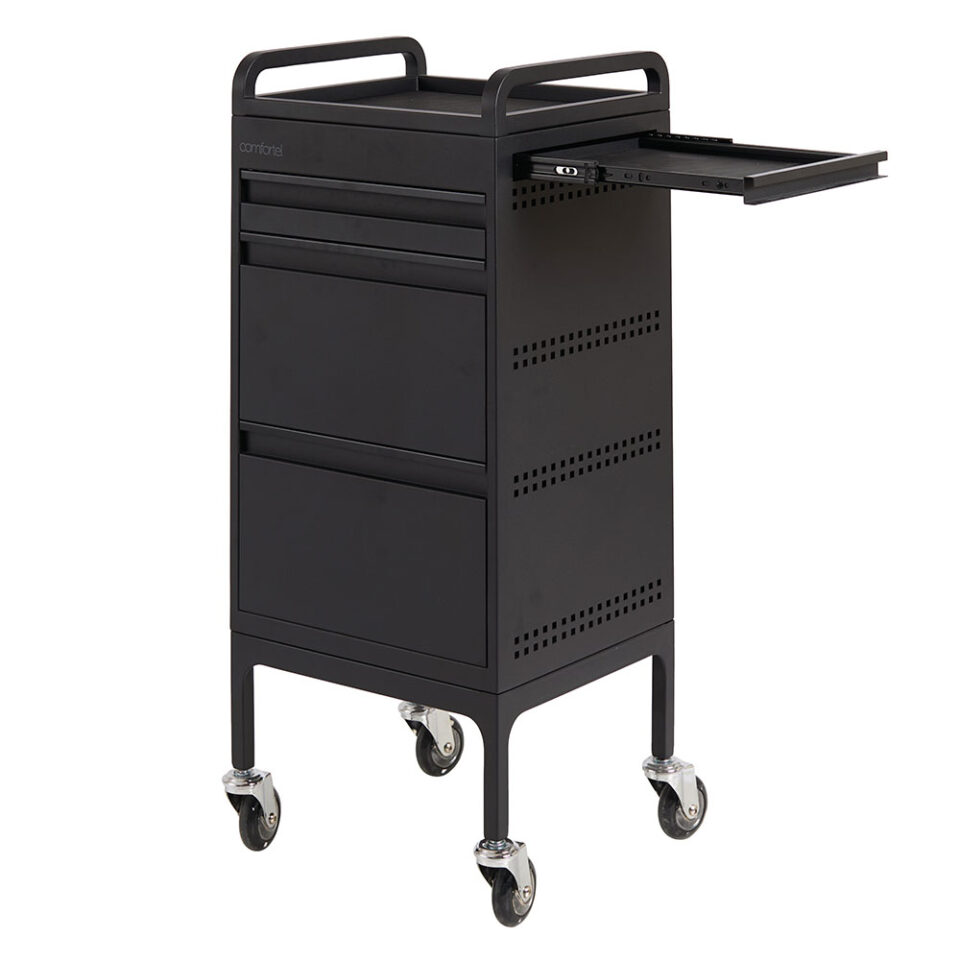 Studio 3 Drawer Trolley II Black | Comfortel