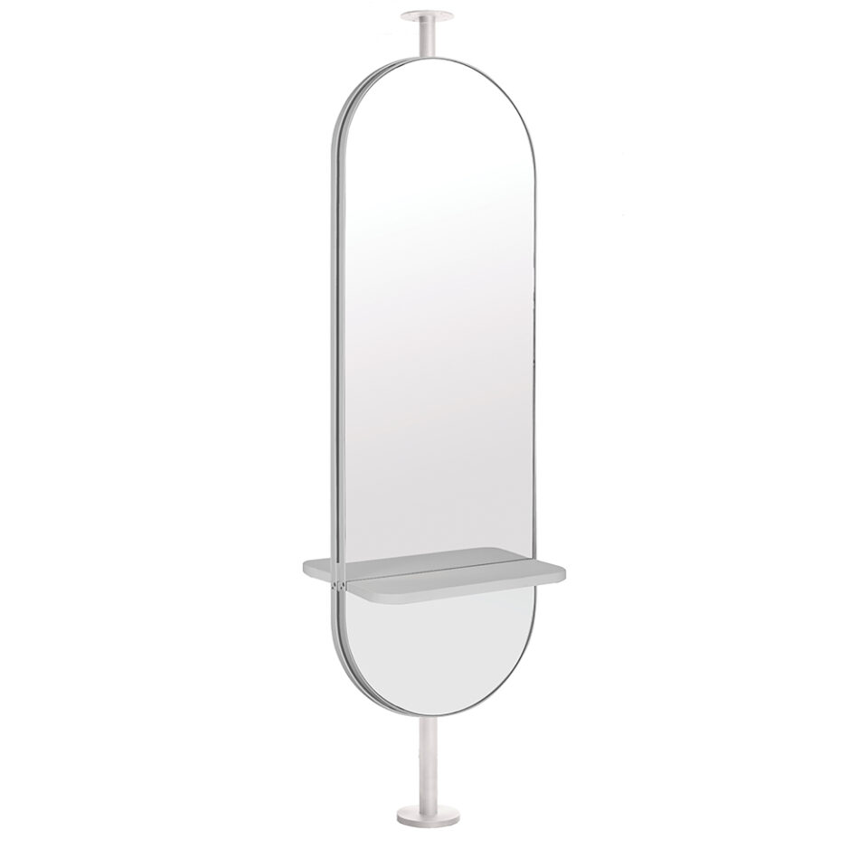 Villa III Salon Mirror with White Pole Joiner Frame | Comfortel