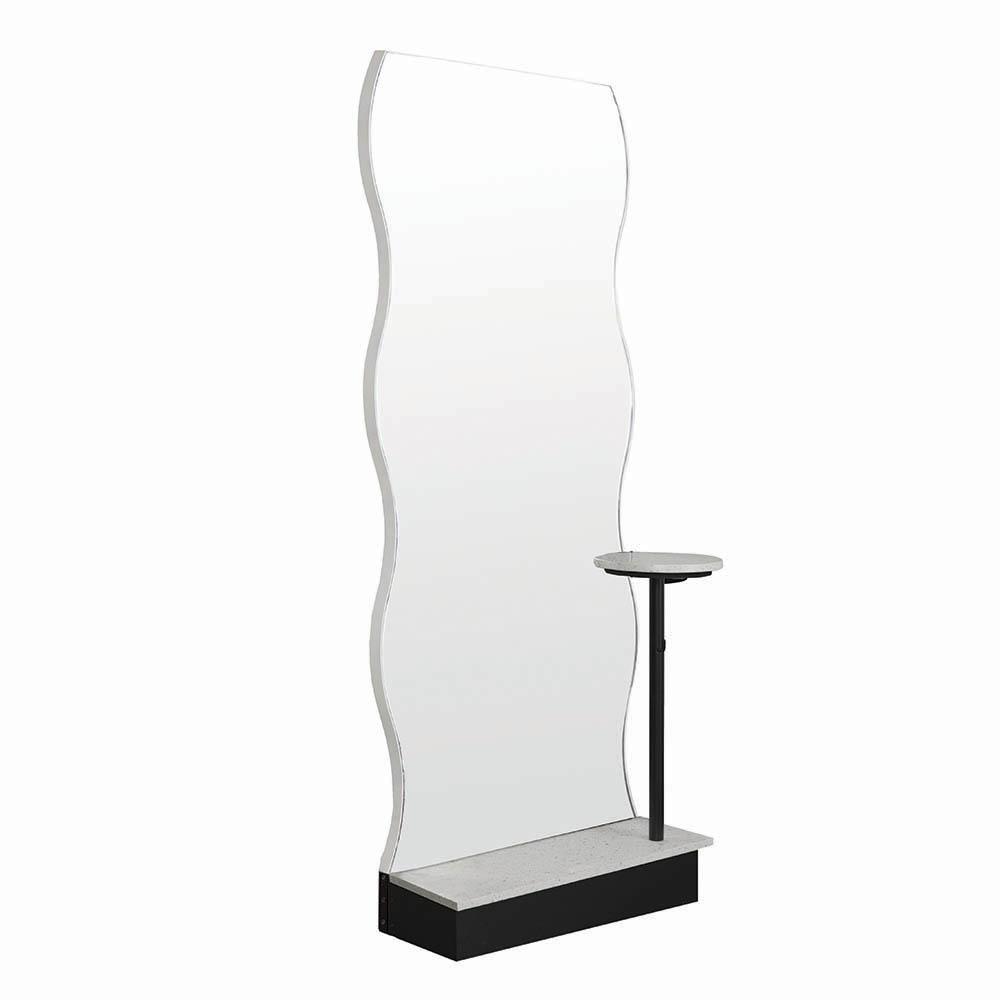 Wiggle Grande Blanco White Terrazzo Freestanding Salon Mirror – Single ...