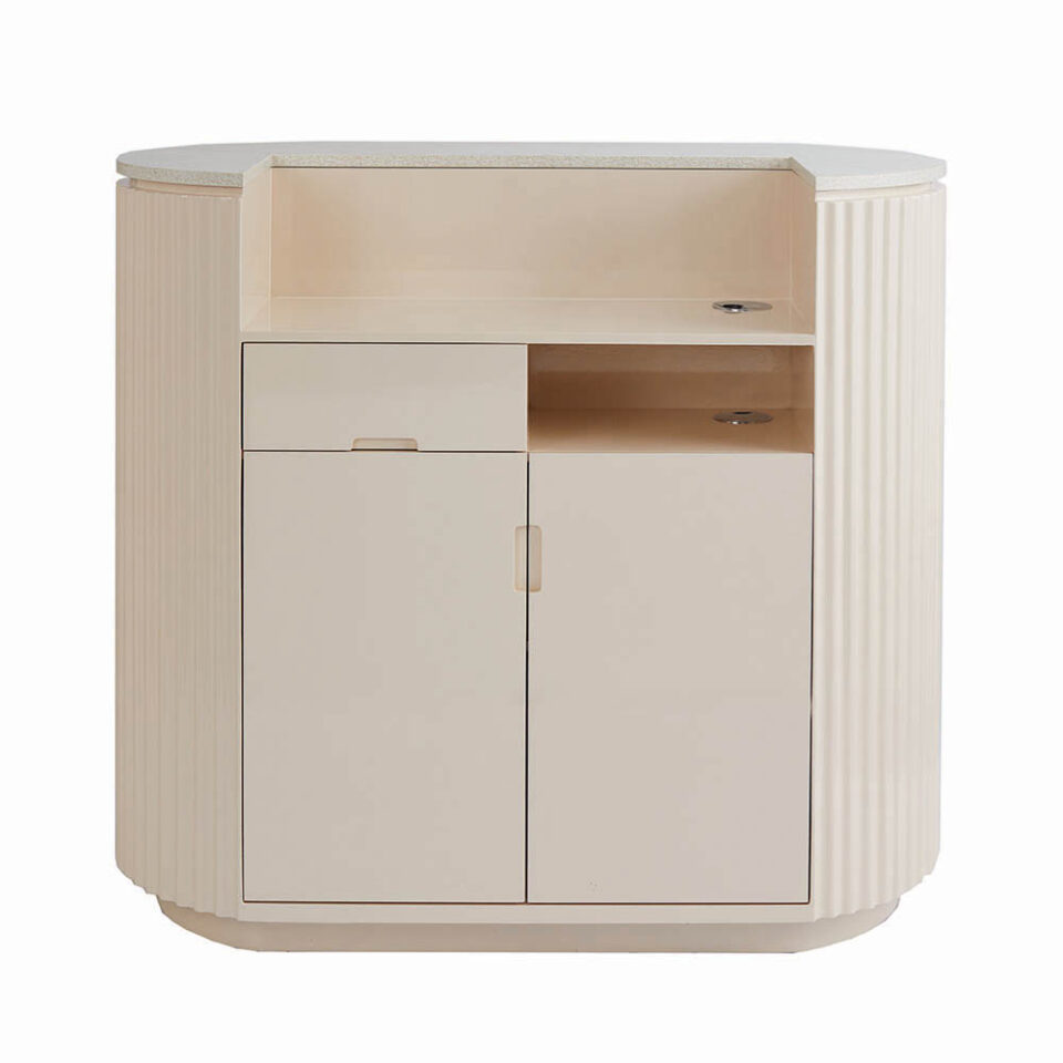 Martini II Reception Desk Cream Pink | Comfortel