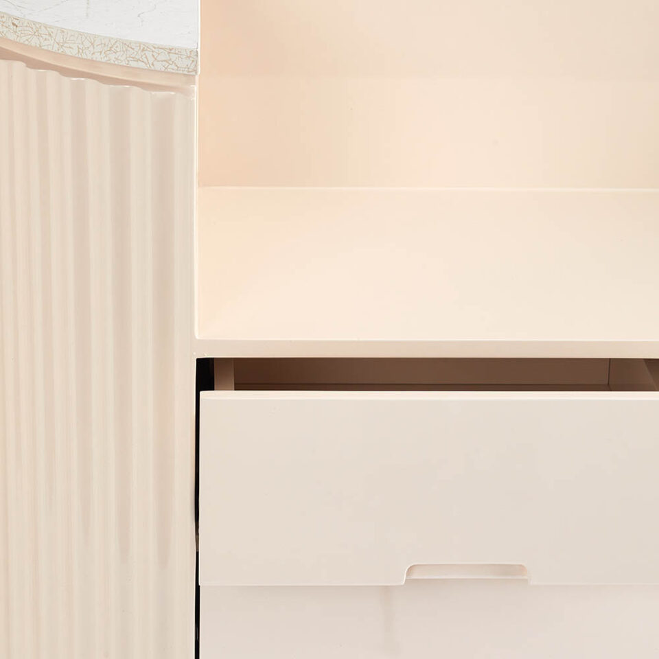 Martini II Reception Desk Cream Pink | Comfortel