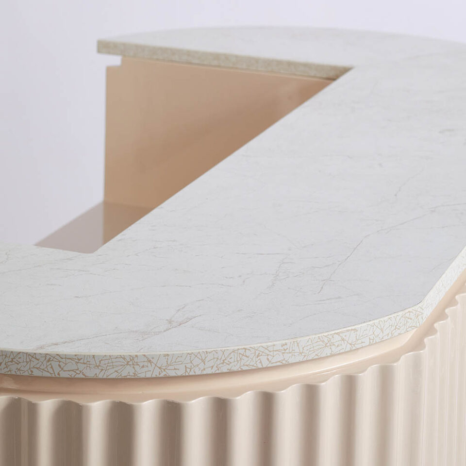 Martini II Reception Desk Cream Pink | Comfortel